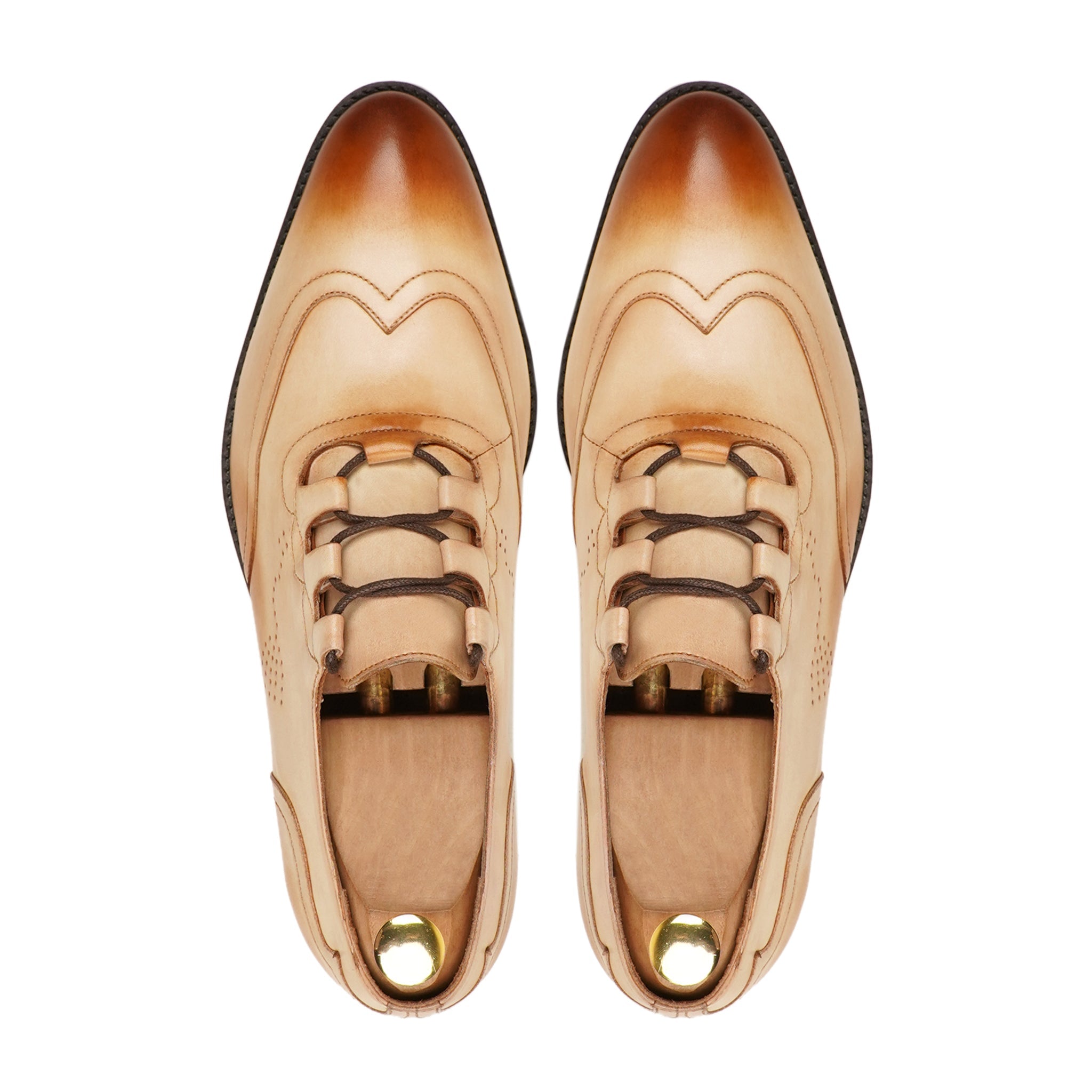 Edison - Men's Burnished Beige Calf Leather Oxford Shoe – Gomila ...