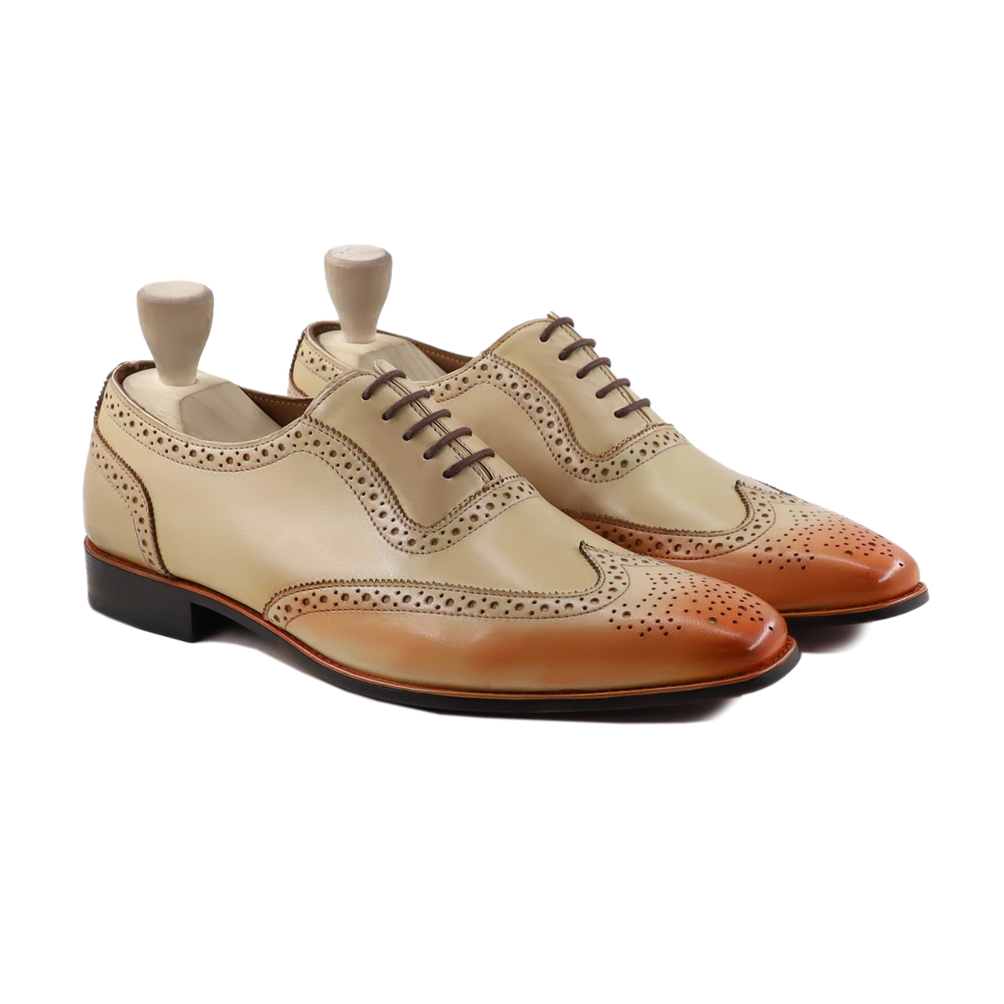 Theo - Men's Burnished Beige Calf Leather Oxford Shoe – Gomila Intersole